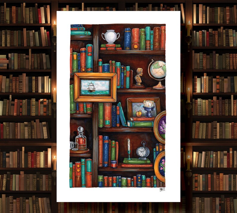 Cozy Little Library Art Print Hand Drawn Art Library / - Etsy