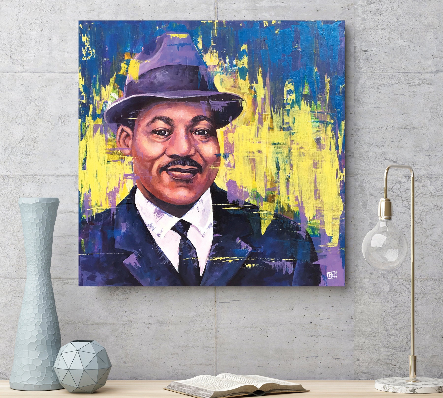 M.L.K. Portrait Art Print - Hand Painted Art - Historical Culture ...