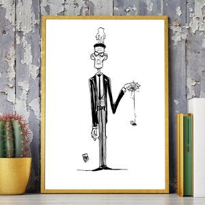 The Butler and Helping Hand Art Print - Hand Drawn Art - Movie / Pop ...