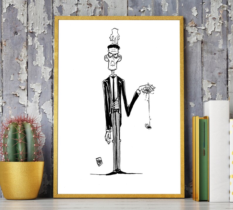 The Butler and Helping Hand Art Print Hand Drawn Art Movie - Etsy