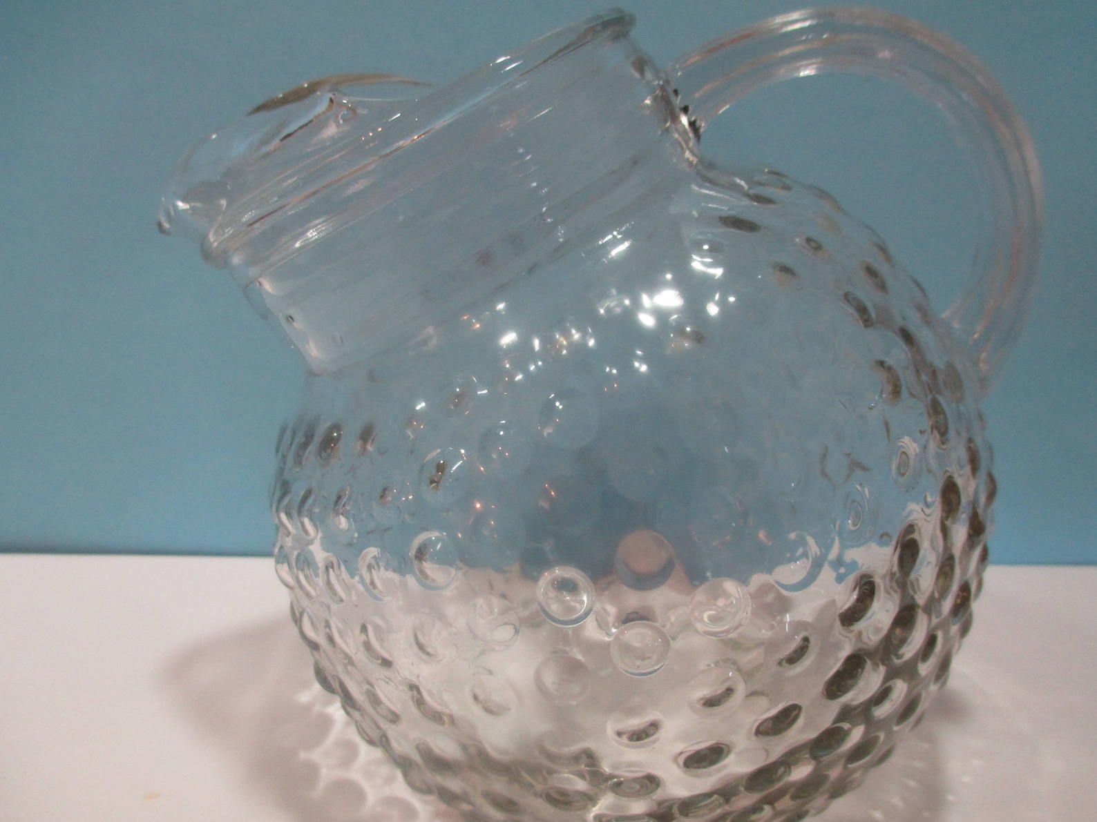 BUBBLE GLASS PITCHER, Clear Glass Bubble Pitcher, Deco Pitcher - Etsy