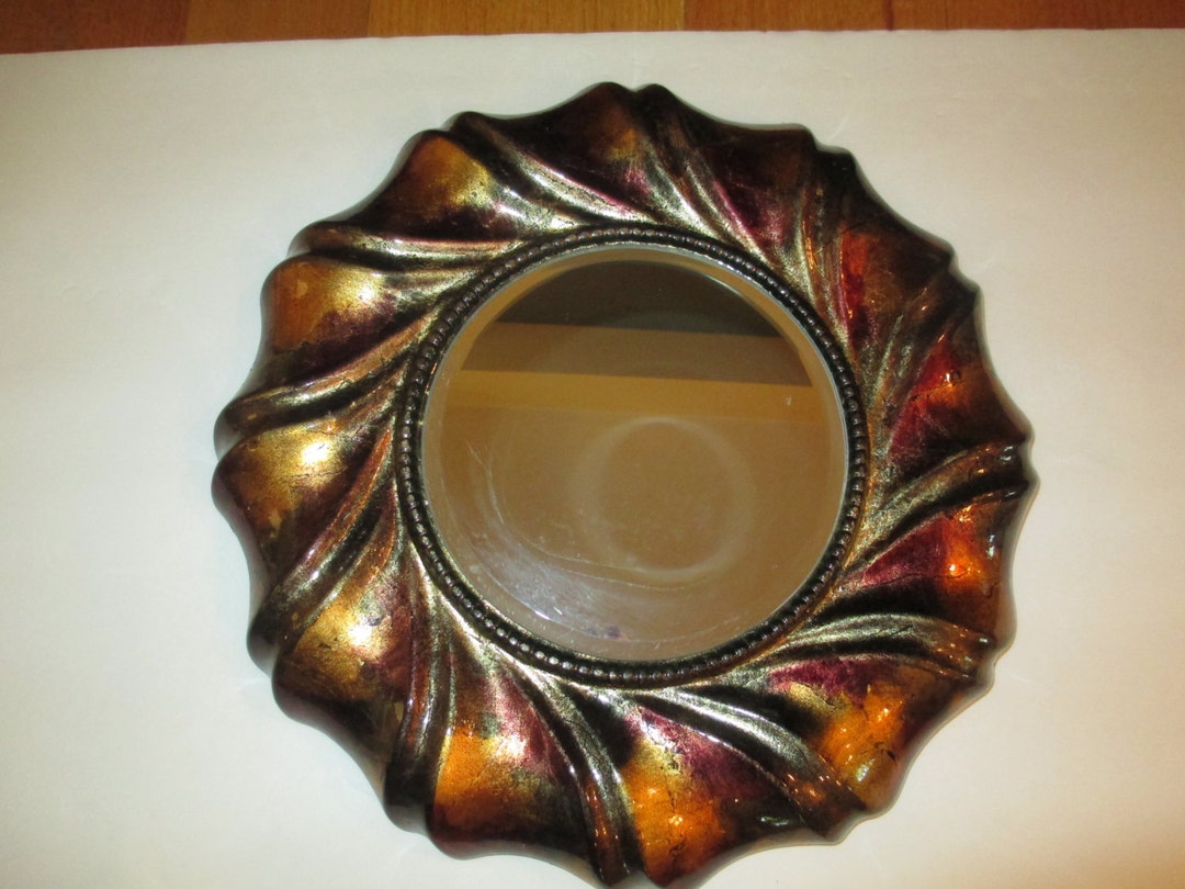 RETRO DECO LOOK Mirror, 1960s Mirror, Metallic Look Retro Mirror, Art ...
