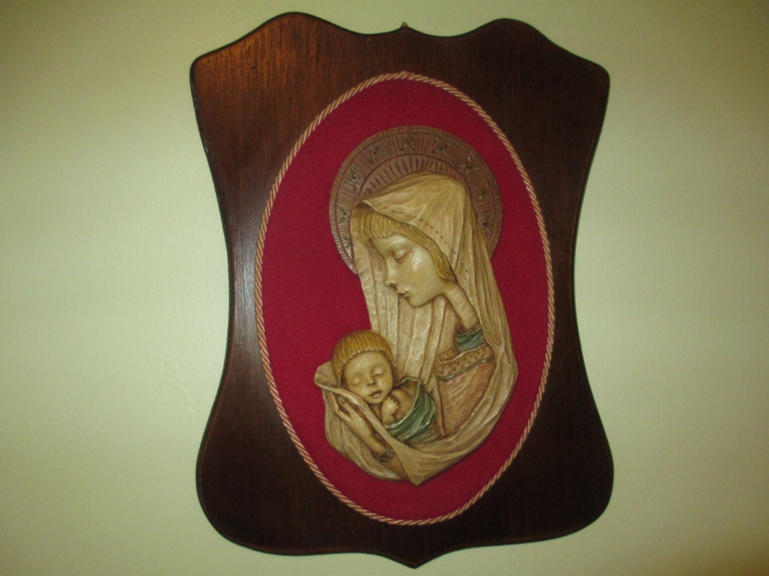 VIRGIN MARY ITALY Plaque, Italian Virgin Mary Wall Art, Blessed Mother ...