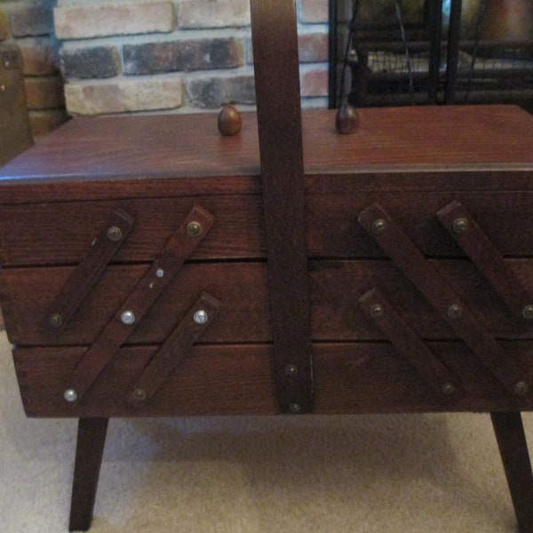 Wooden Sewing Box With Legs - Etsy