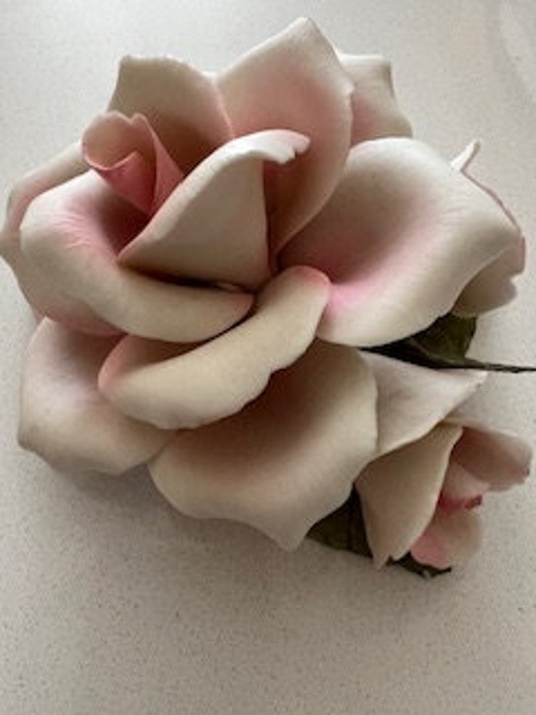 E&R Crown Porcelain Italy Rose With Two Blossoms, Italian Porcelain ...