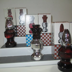 AVON CHESS PIECES Vintage, Avon Chess Set (12), Avon Chess Aftershave ...