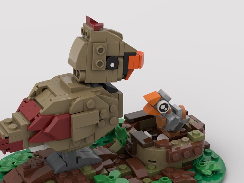 Northern Cardinal With Nest Custom American Backyard Birds Lego-moc ...