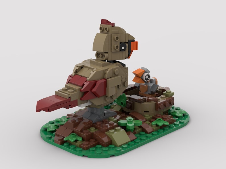 Northern Cardinal With Nest Custom American Backyard Birds Lego-moc ...