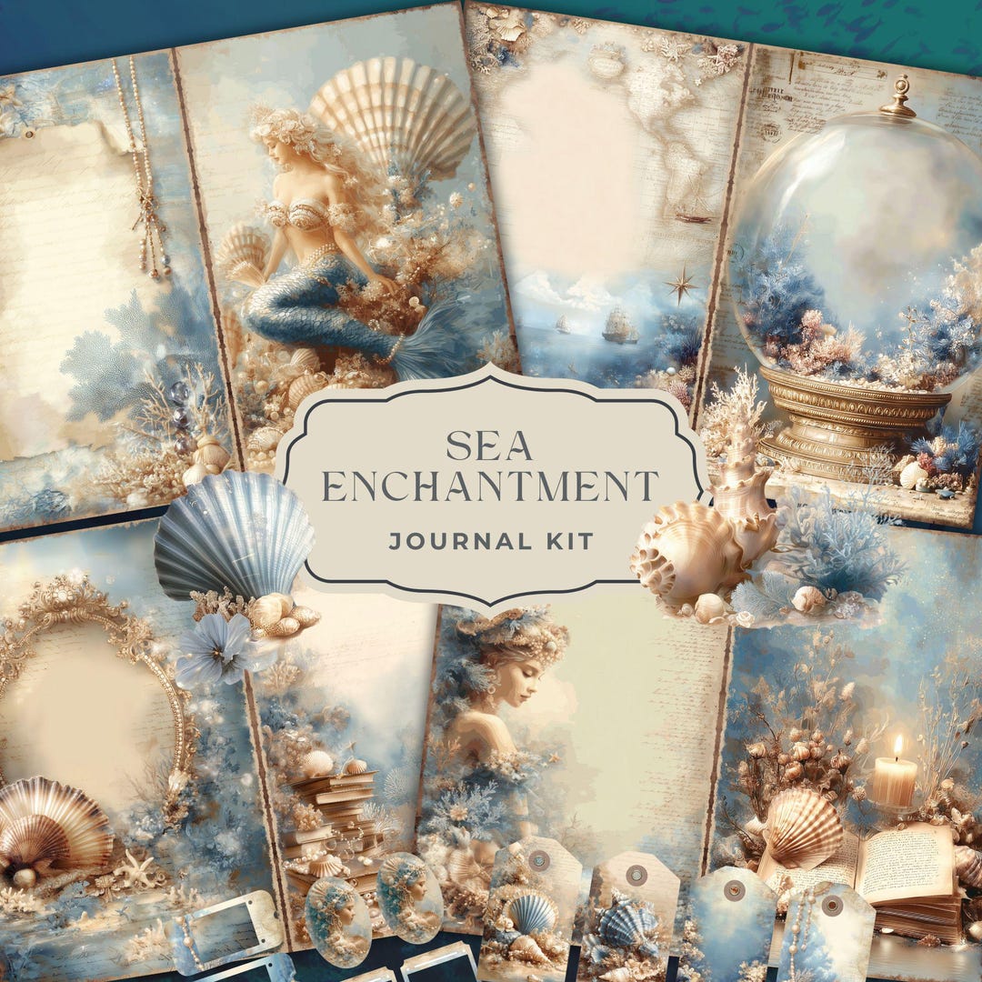 Mermaid Junk Journal Kit: Sea Enchantment Ephemera (digital Download ...