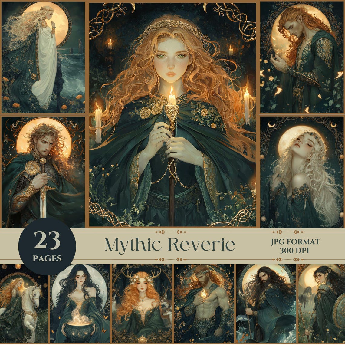 Celtic Gods and Goddesses Art: Printable Mythology Illustrations ...