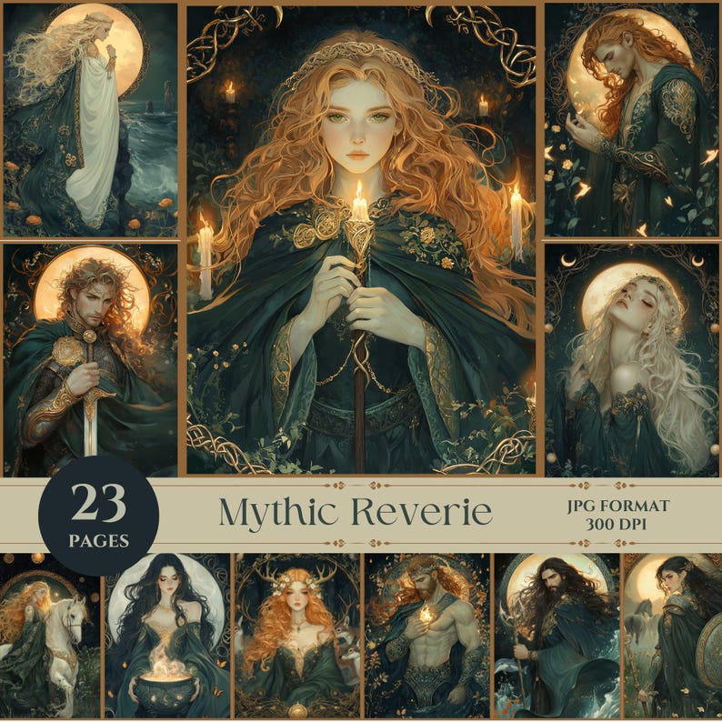 Celtic Gods and Goddesses Art: Printable Mythology Illustrations ...