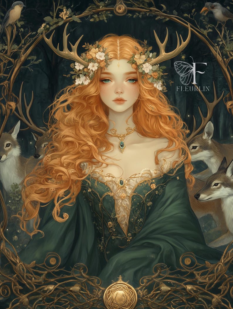 Celtic Gods and Goddesses Art: Printable Mythology Illustrations ...