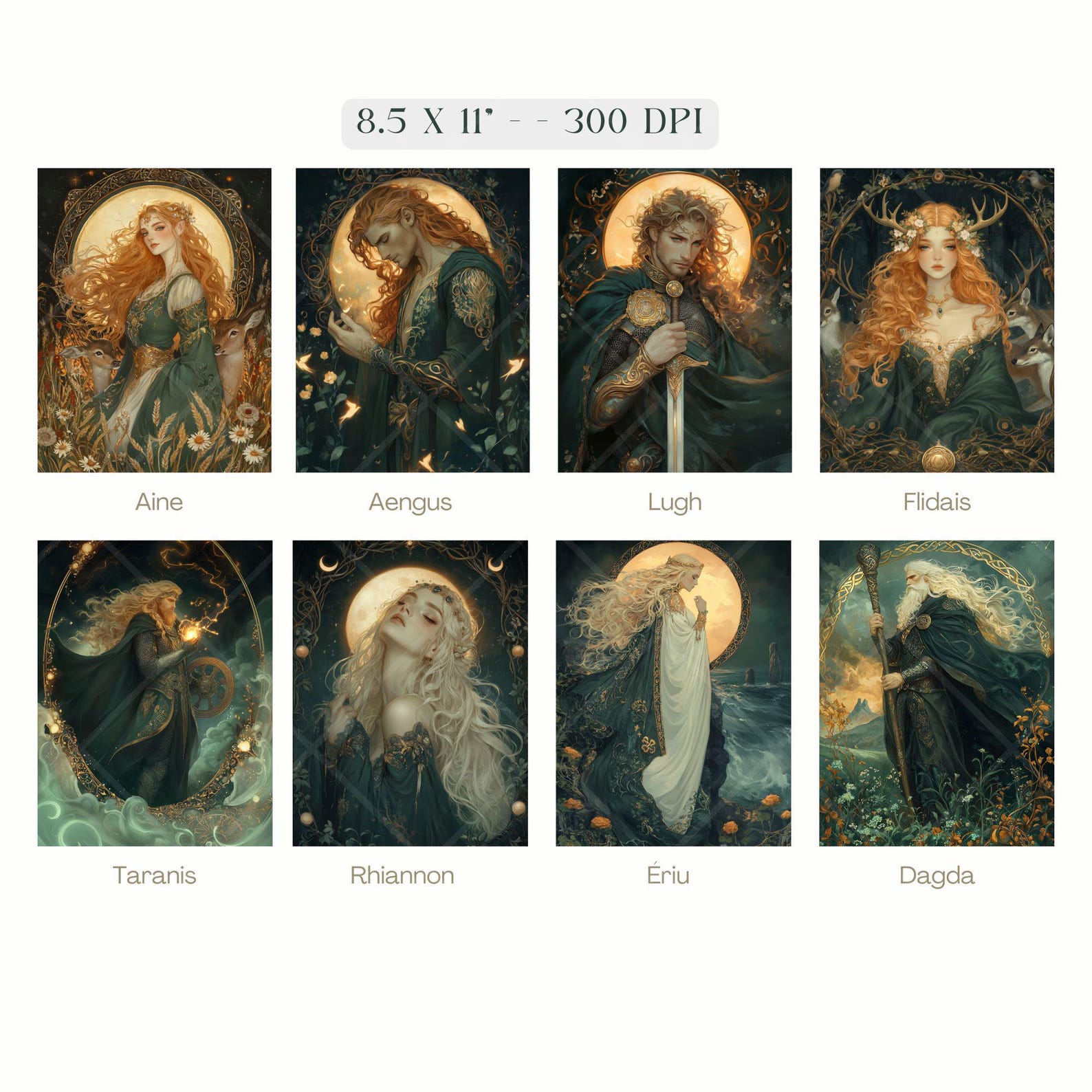 Celtic Gods and Goddesses Art: Printable Mythology Illustrations ...