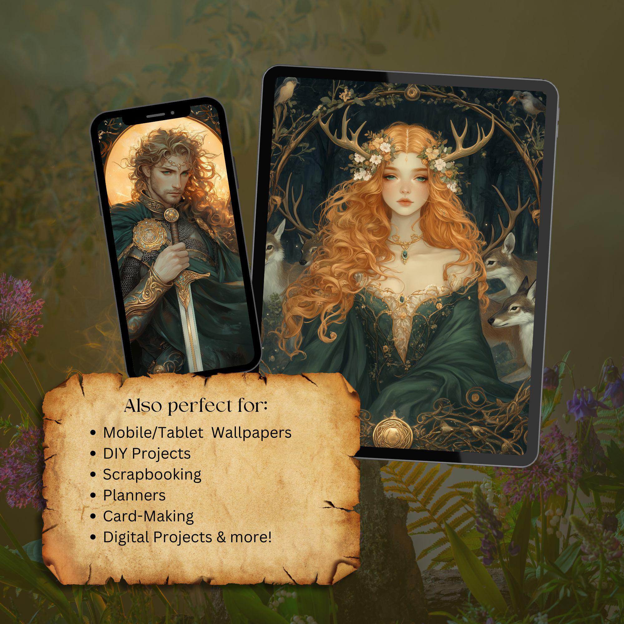 Celtic Gods and Goddesses Art: Printable Mythology Illustrations ...