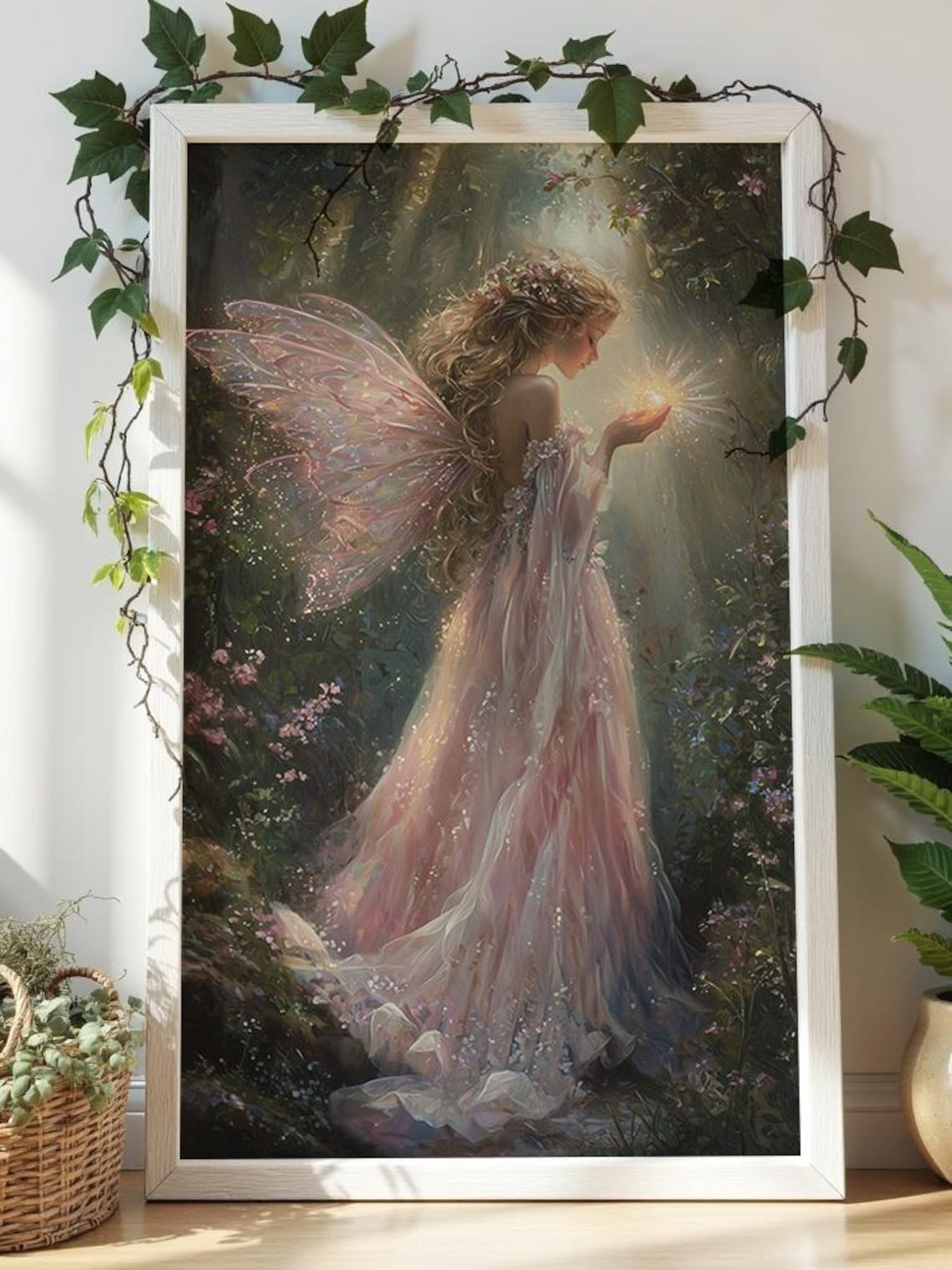 Ethereal Pink Fairy Art Print: Fantasy Home Decor (digital Download) - Etsy
