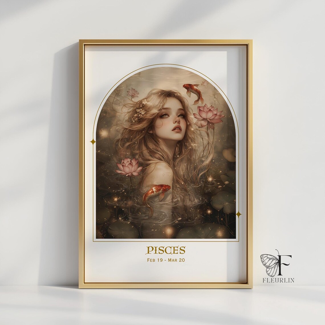 Pisces Goddess Art Print: Water Nymph, Koi Fish (digital Download) - Etsy