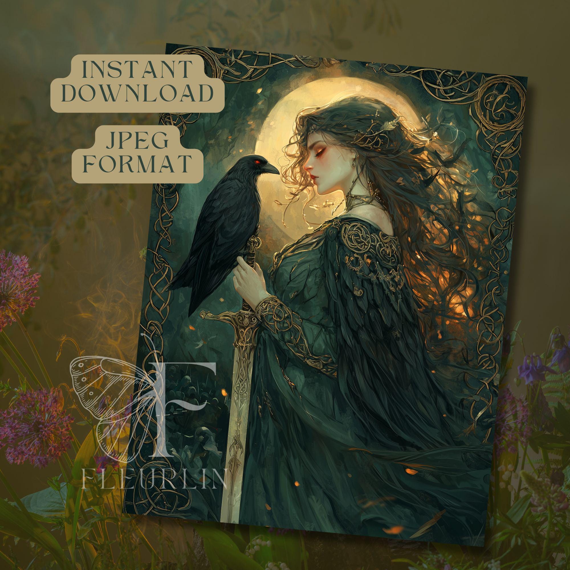 Celtic Gods and Goddesses Art: Printable Mythology Illustrations ...