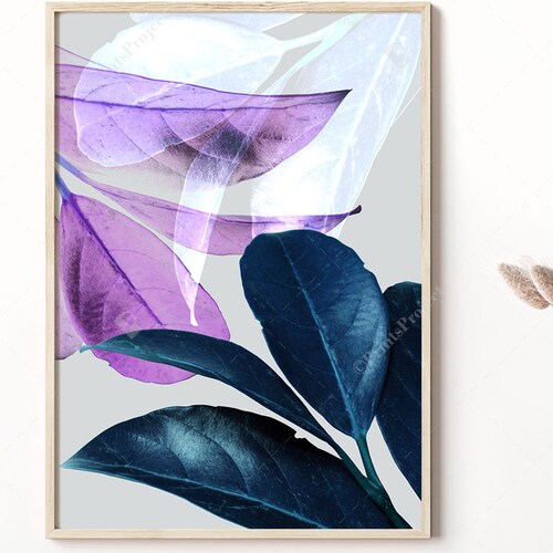 Blue Plant Print Botanical Poster Digital Print Download - Etsy