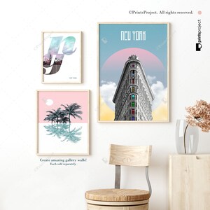Manhattan Print, Printable Travel Poster, Flatiron Building, New York ...