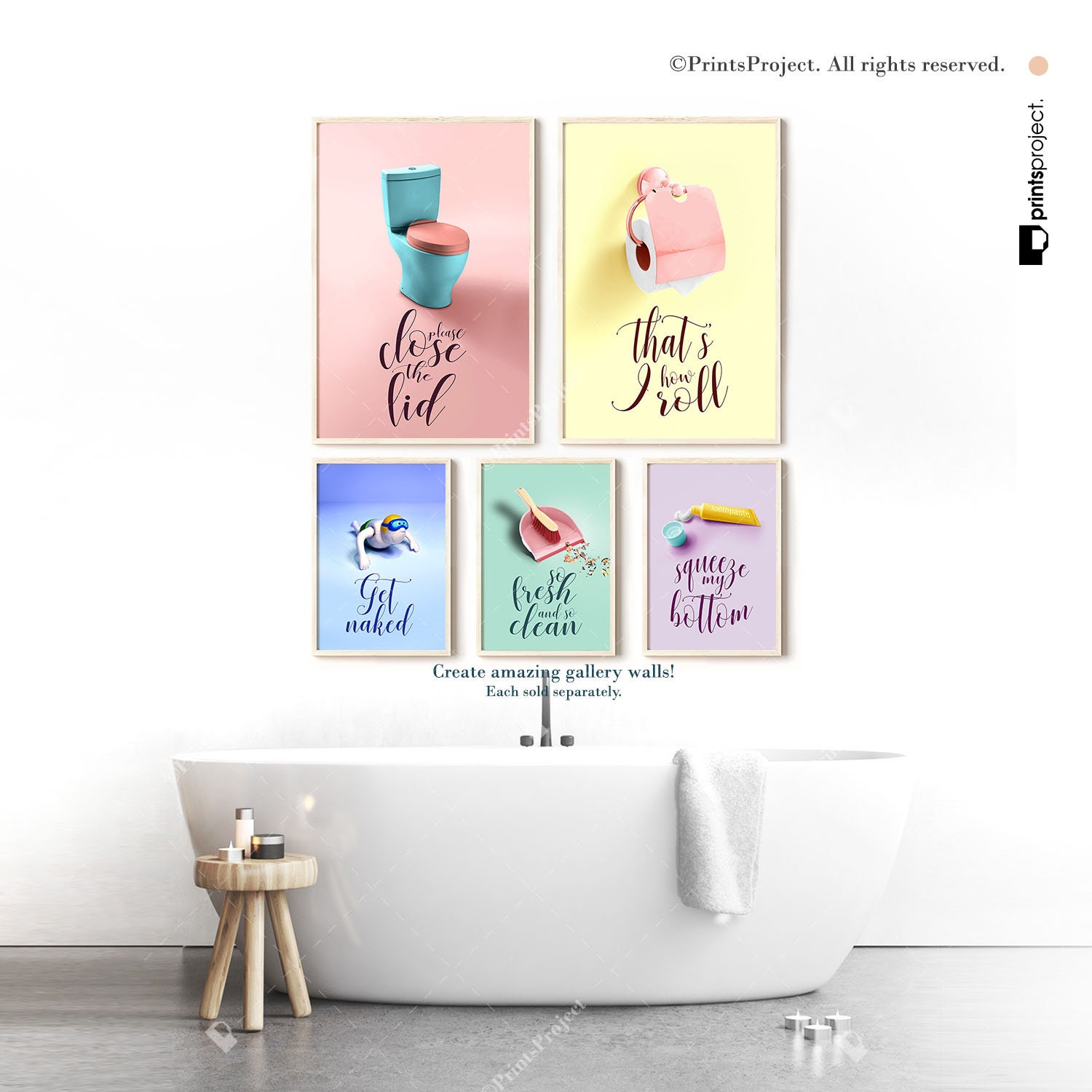 Pink Teal Funny Bathroom Poster Digital Download Laundry | Etsy