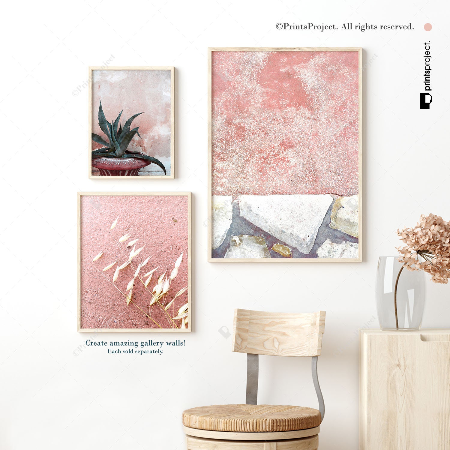 Pink Abstract Print for Entryway Decor Pastel Poster Urban | Etsy