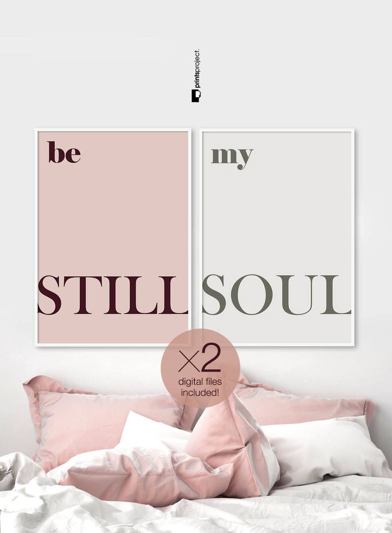Be Still My Soul Wall Art Set 2 Inspirational Poster | Etsy