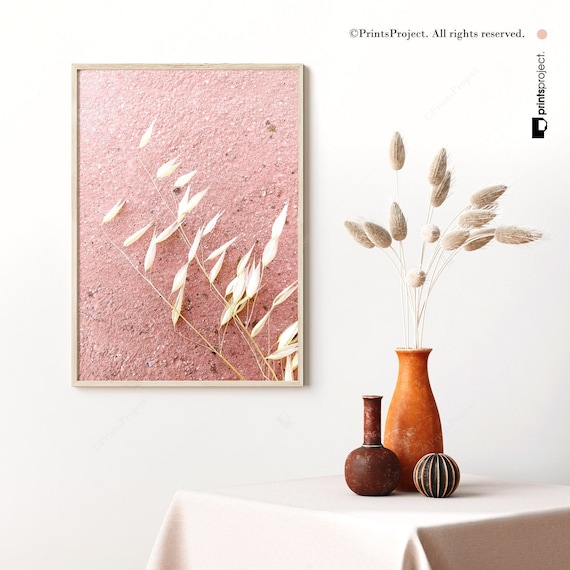 Light Pink Wall Art Modern Boho Decor Pastel Poster | Etsy