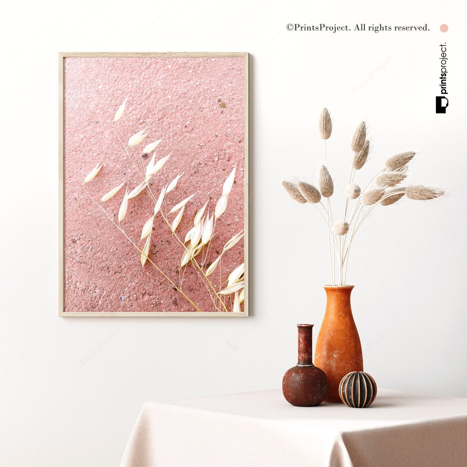 Light Pink Wall Art Modern Boho Decor Pastel Poster - Etsy