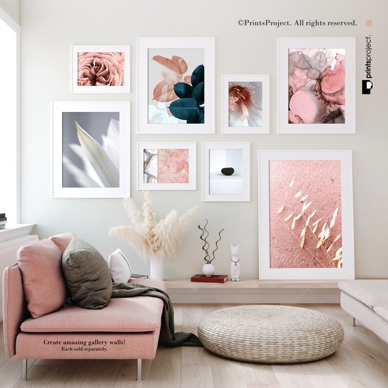 Light Pink Wall Art Modern Boho Decor Pastel Poster - Etsy