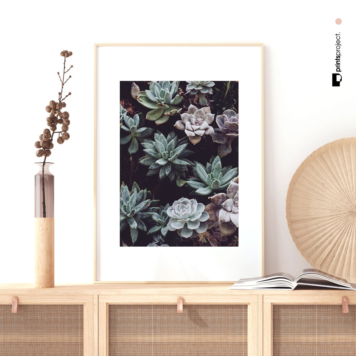 Succulent Wall Art Botanical Poster Greenery Art Cactus | Etsy