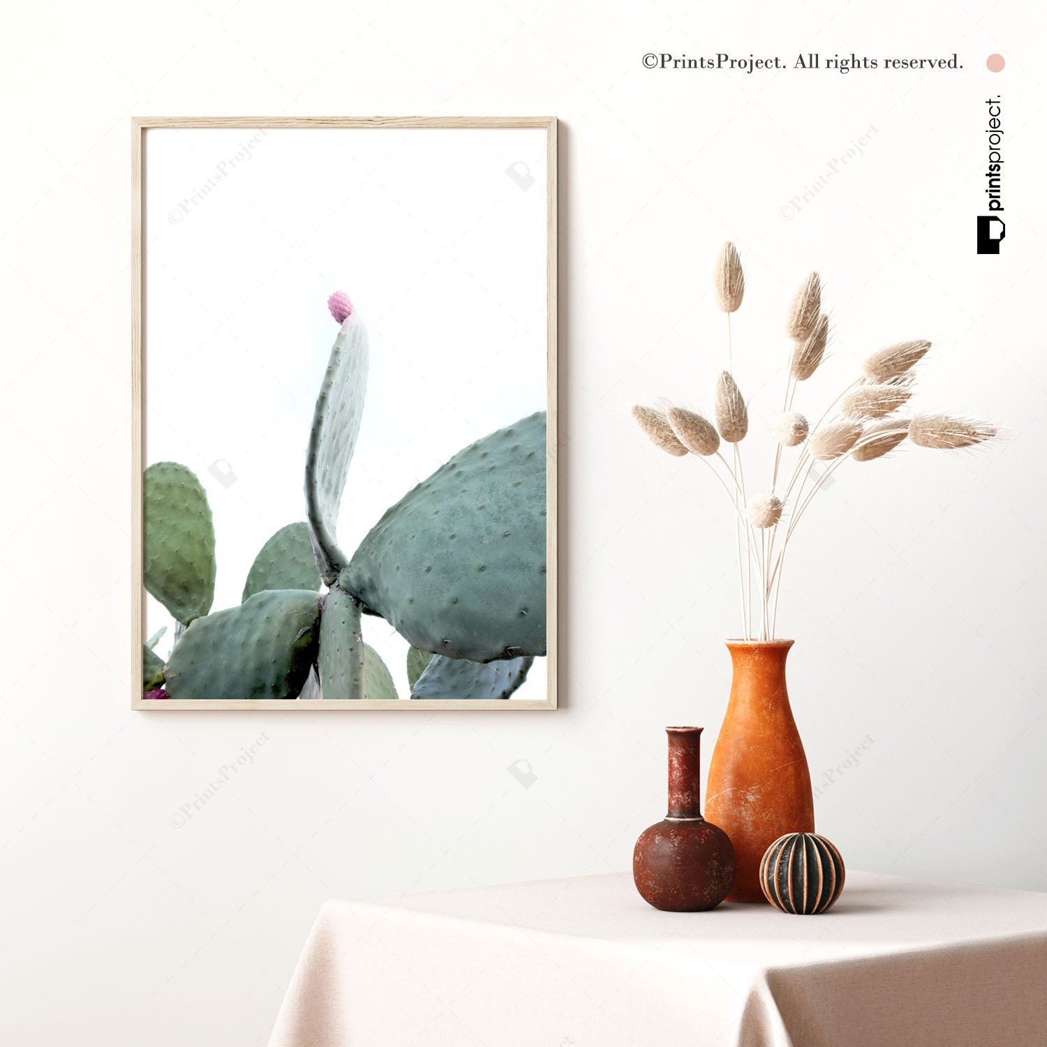 Cactus Print Large Cacti Wall Art Pastel Cacti Southwestern | Etsy