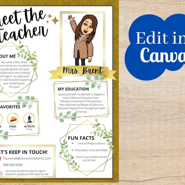 Meet the Teacher Template - Etsy