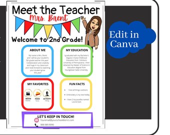 Meet the Teacher Editable Template Back to School Welcome | Etsy