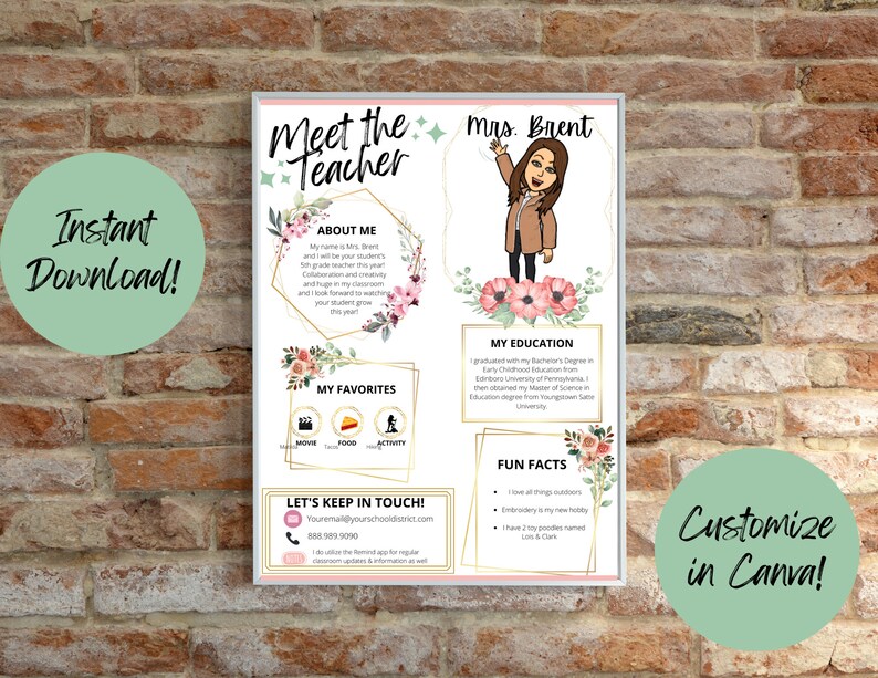 Conozca la plantilla editable para maestros, carta de bienvenida de ...