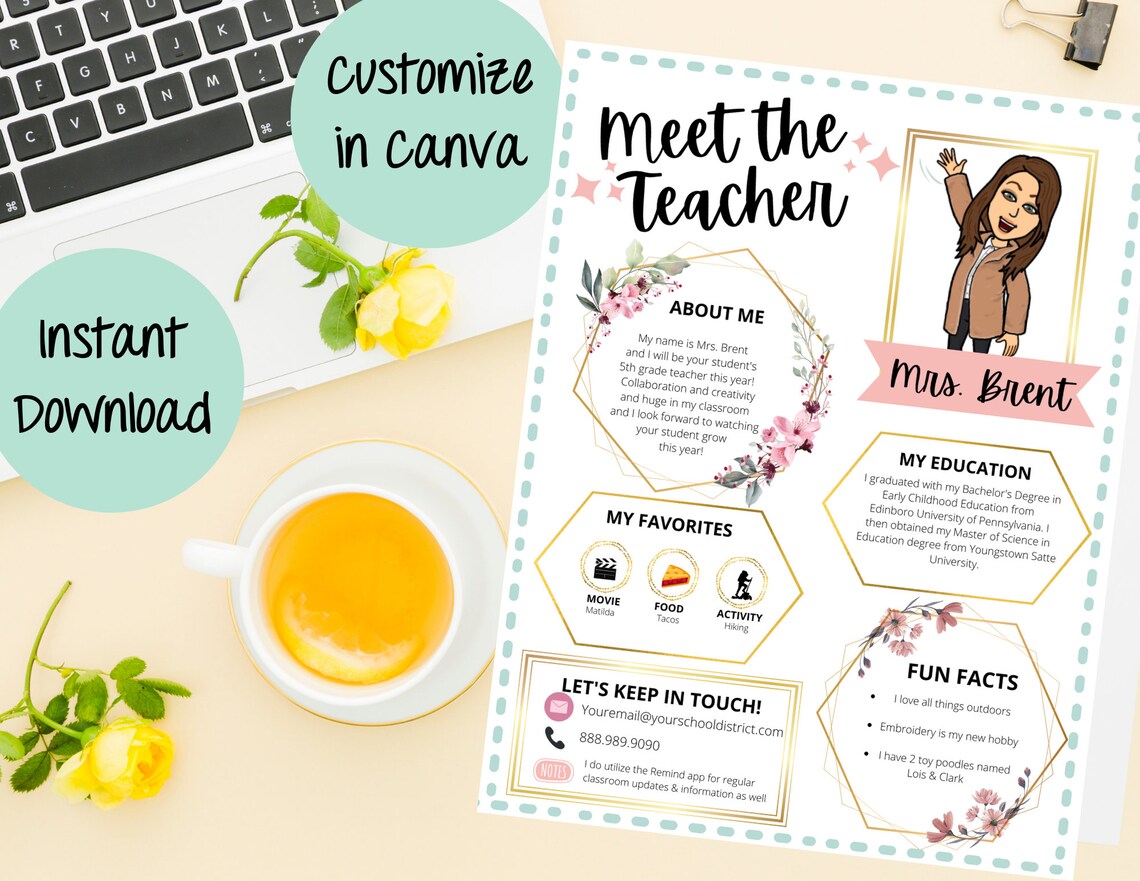 Meet the Teacher Editable Template, Back to School Welcome Letter ...