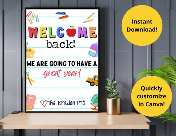 PTO Welcome Back to School Poster Flyer School Open House - Etsy