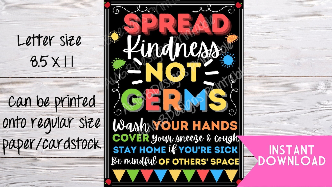 Wash Your Hands Cover Your Cough and Sneeze Classroom Sign Spread ...