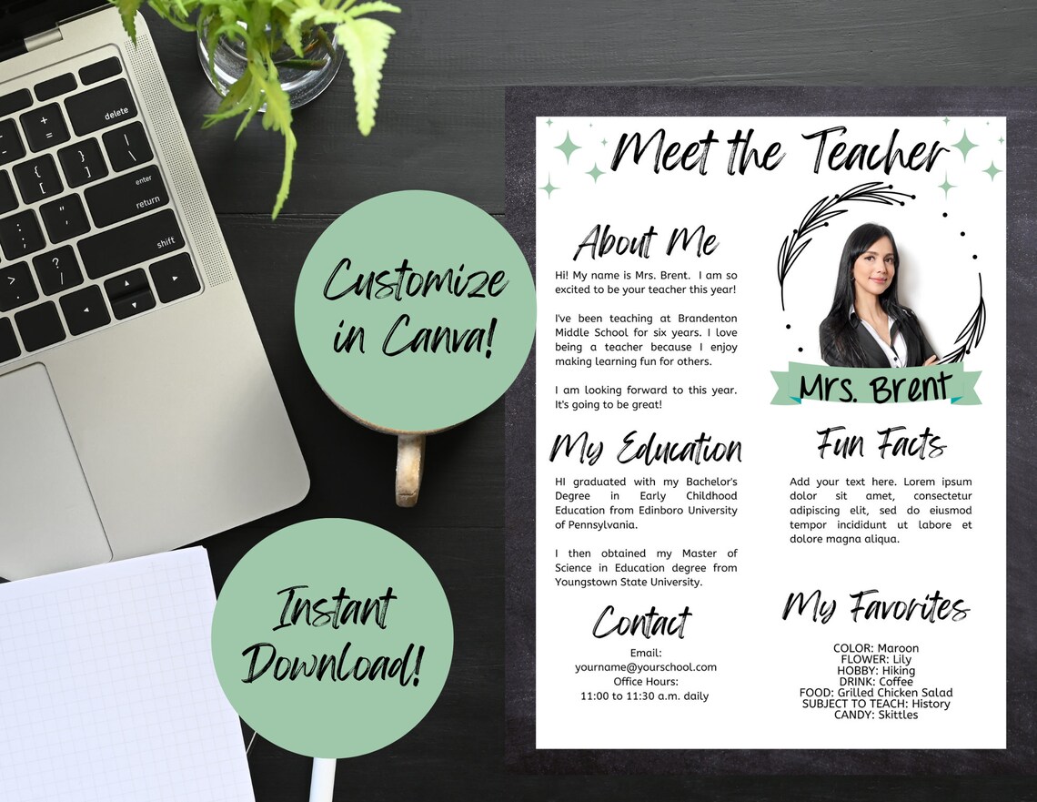 Meet the Teacher Editable Template, Back to School Welcome Letter ...