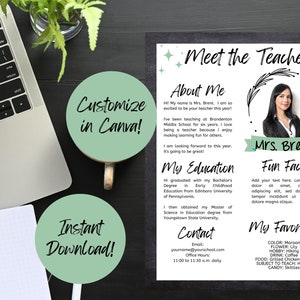 Meet the Teacher Editable Template, Back to School Welcome Letter ...