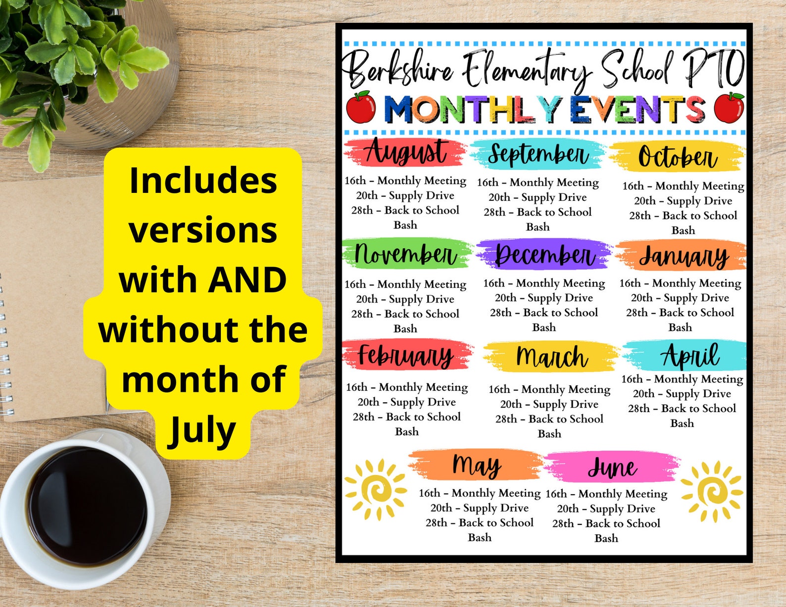 PTO Newsletter, Flyer, Parent Teacher Organization Flyer Newsletter ...