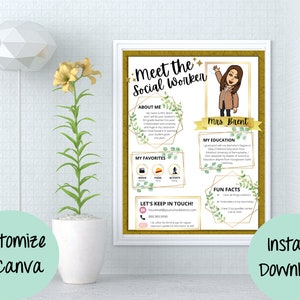 Meet the School Social Worker Editable Template, Back to School Welcome ...