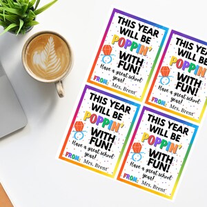 New School Year Treat Tag Ring Pop Back to School Student Teacher Thank ...