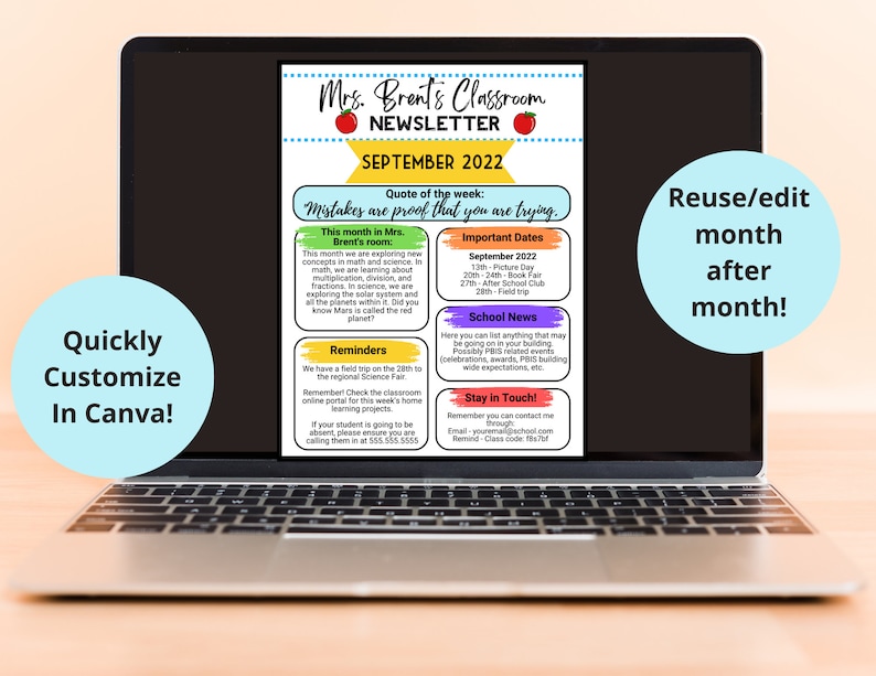Editable Classroom Newsletter Colorful, Classroom Newsletter, Welcome ...
