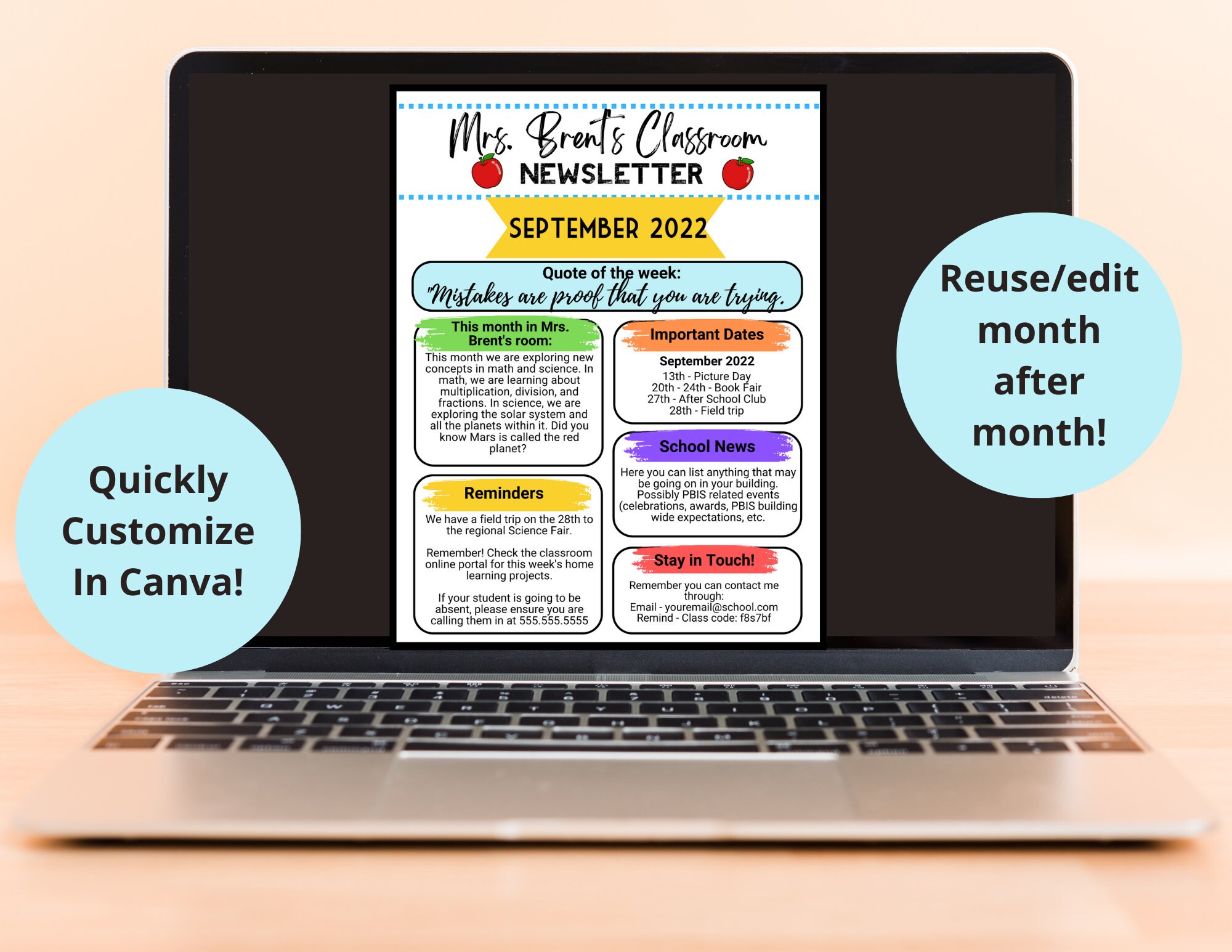Editable Classroom Newsletter Colorful, Classroom Newsletter, Welcome ...