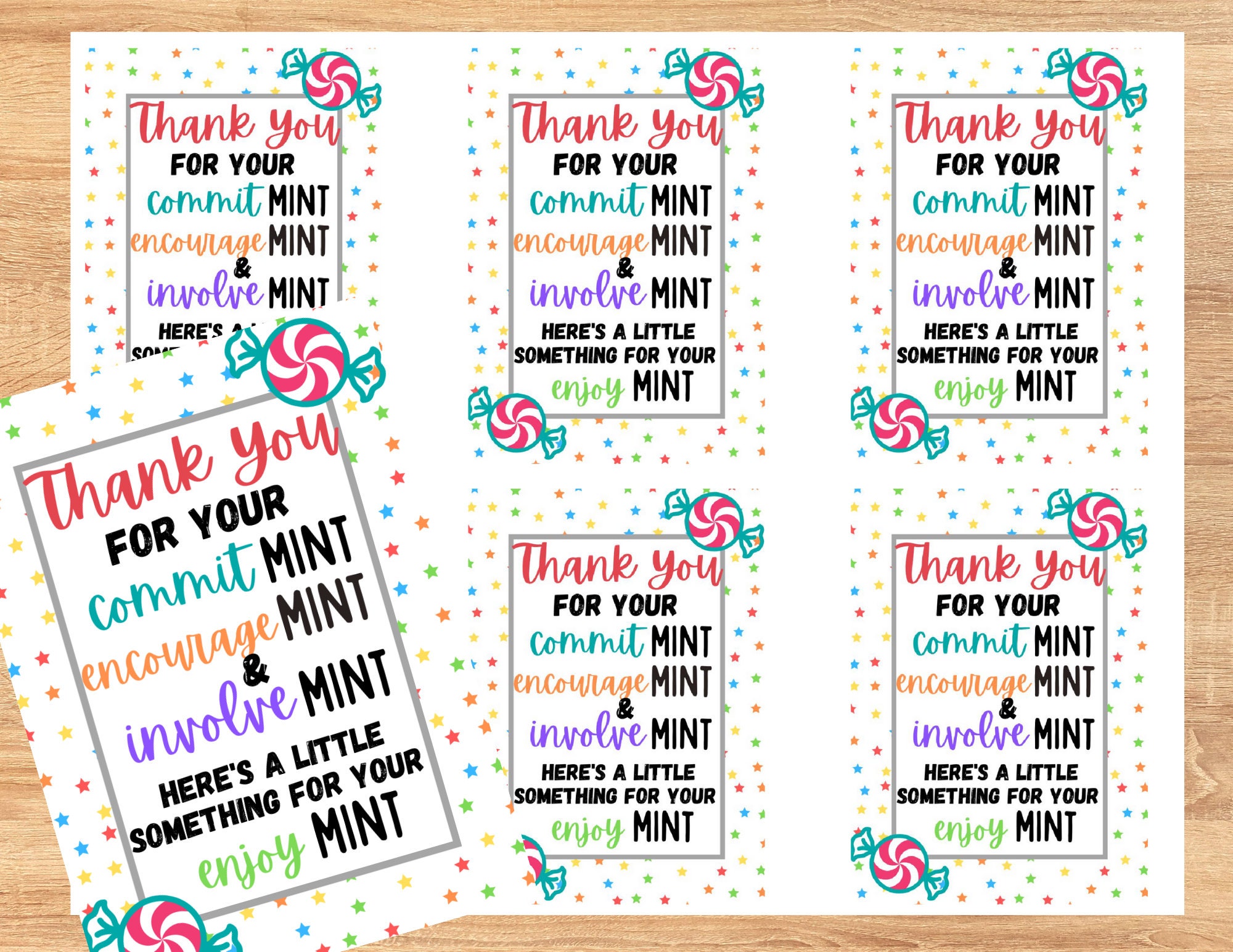 Staff Appreciation Week Printable Tag, Mint Tags, Thank You, Colorful ...