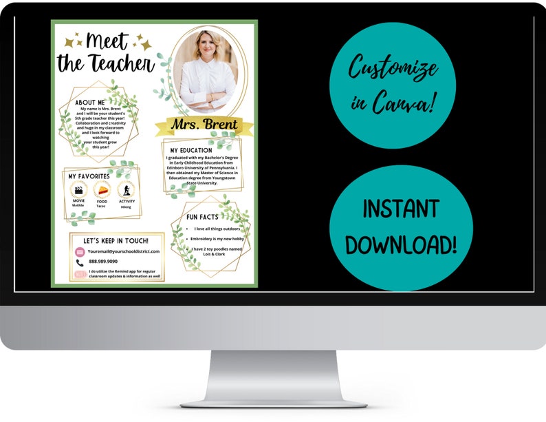 Meet the Teacher Editable Template Back to School Welcome - Etsy