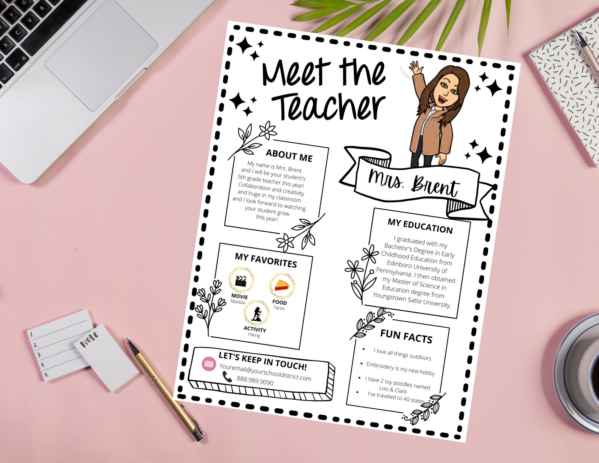 Meet the Teacher Editable Template, Back to School Welcome Letter ...