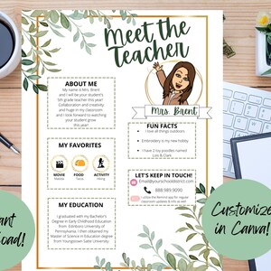 Meet the Teacher Editable Template, Back to School Welcome Letter ...