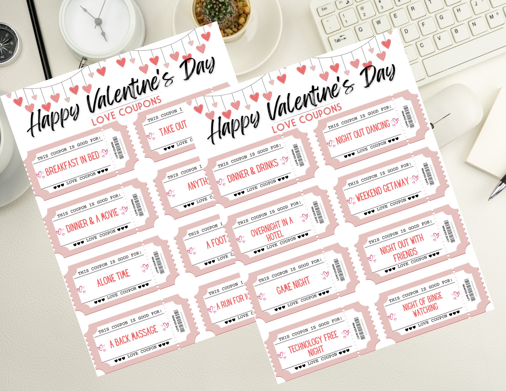 Valentine's Day Editable Love Coupon Book Gift for Couples With ...