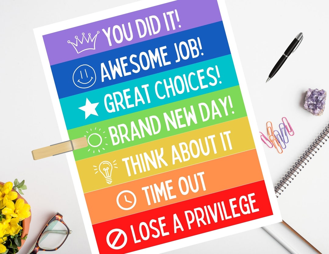 Behavior Chart, DIY Behavior Chart, Printable Behavior Chart, Reward ...